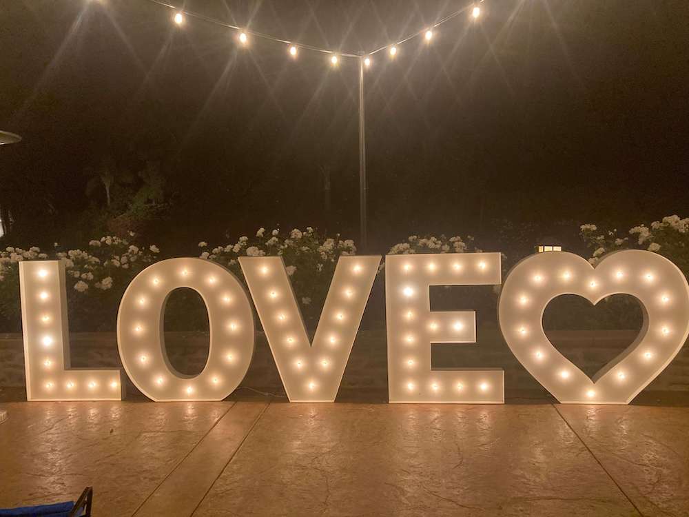 Wedding Love Sign Rental Ventura | Light up Love Sign Los Angeles